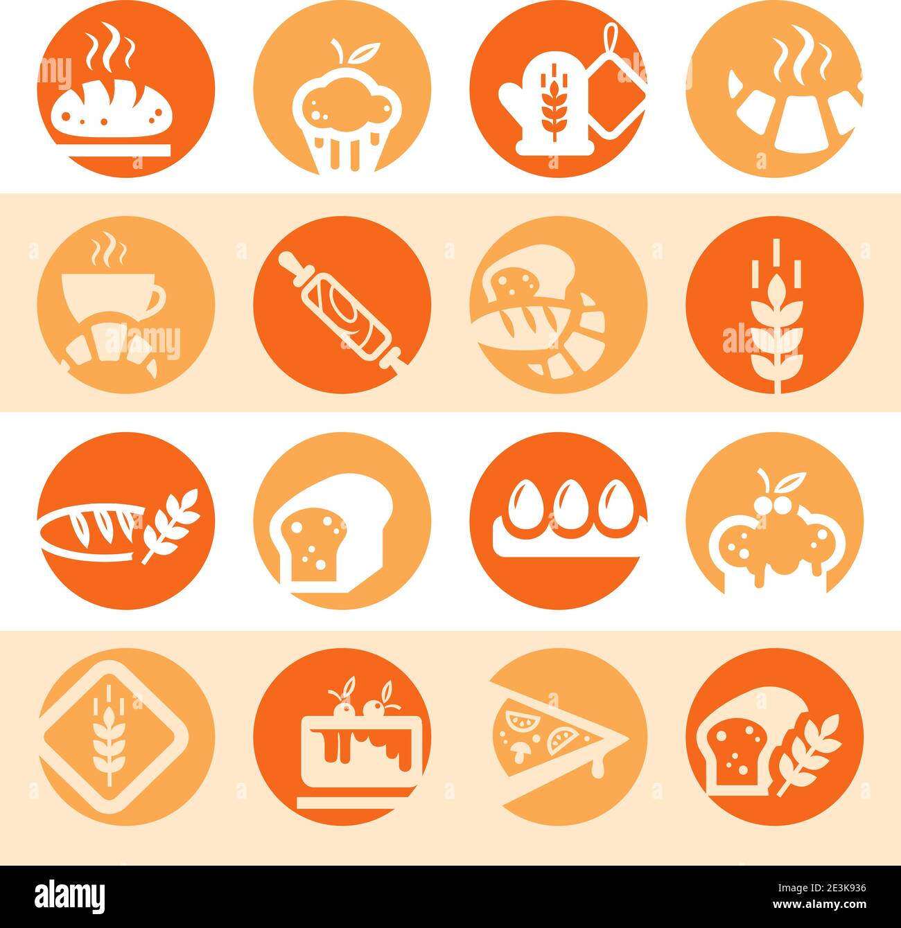 Elegant Colorful Bakery Icons Set Created For Mobile, Web And ...