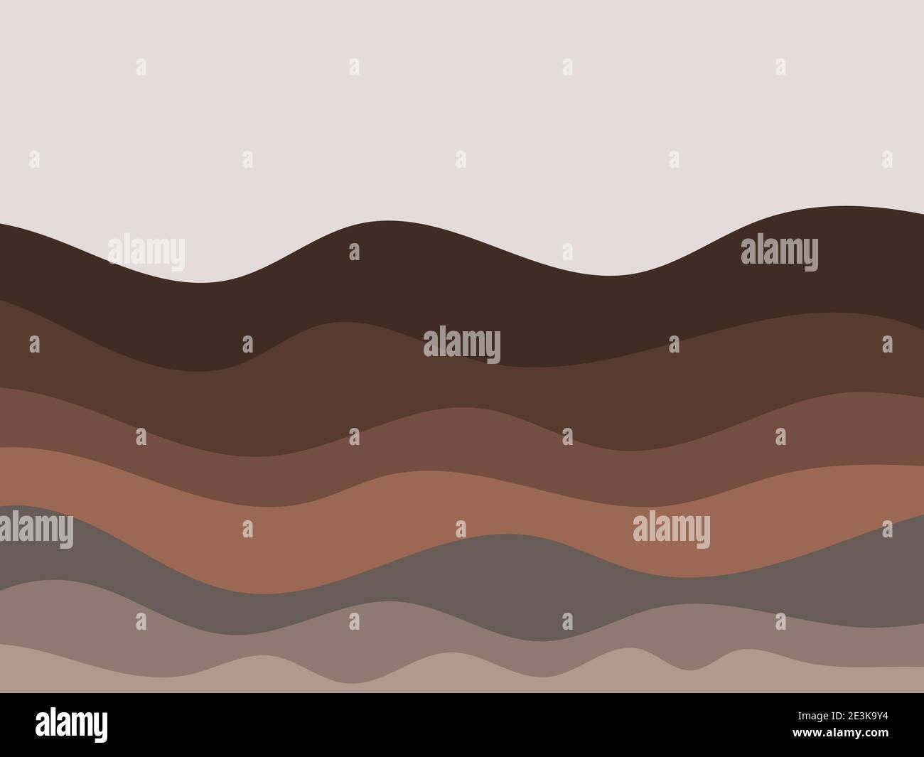 Wavy landscape in a minimalistic style. Landscape with hills. Boho ...