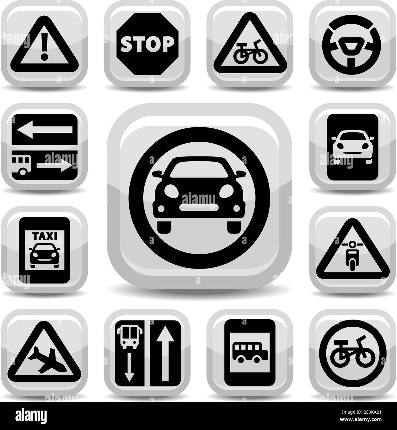 Elegant Traffic Signs Set Created For Mobile, Web And Applications ...