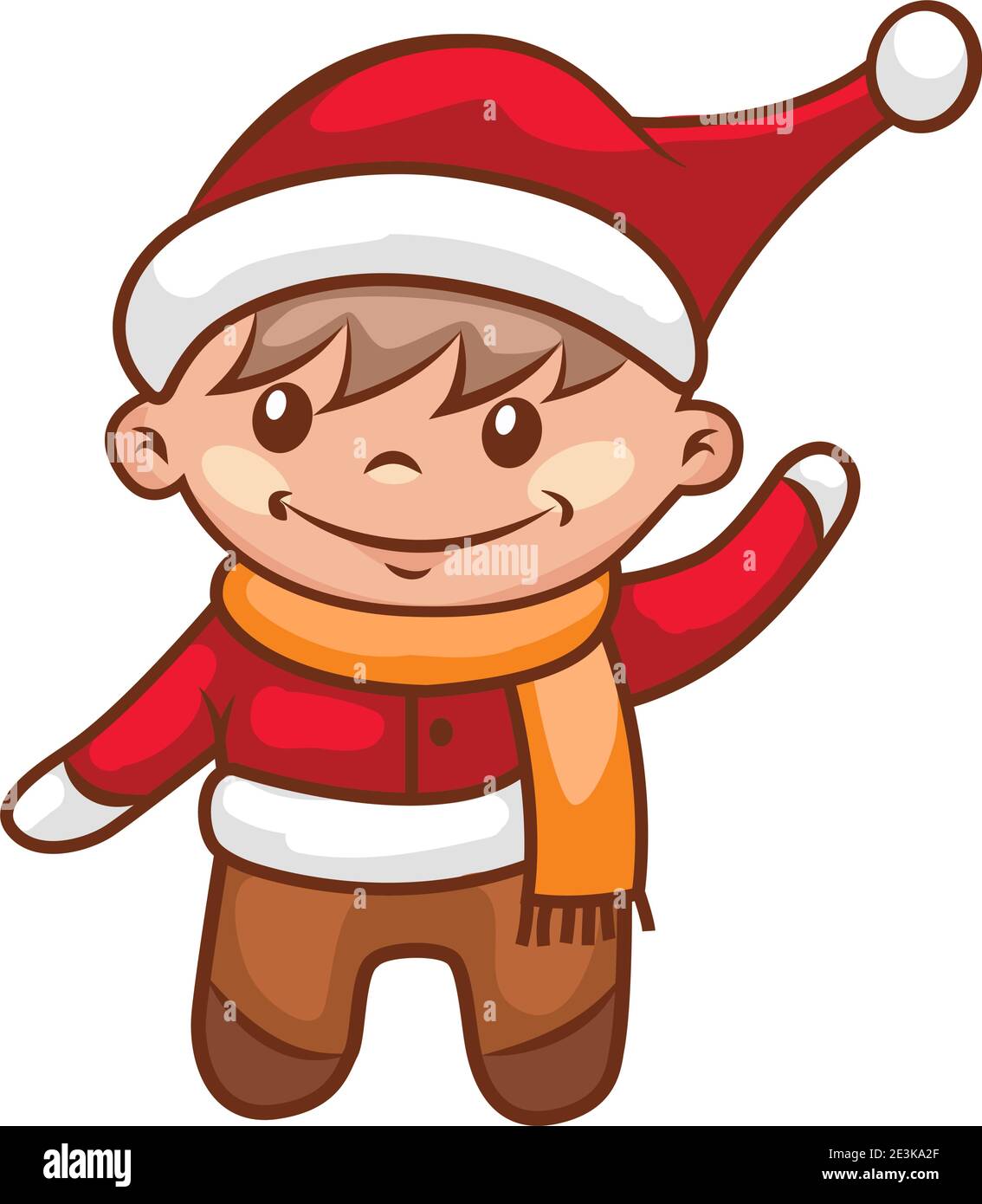 Cartoon boy in santa hat Stock Vector Images - Alamy