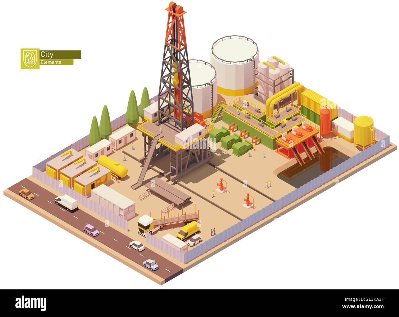 Isometric oil gas production Cut Out Stock Images & Pictures - Alamy