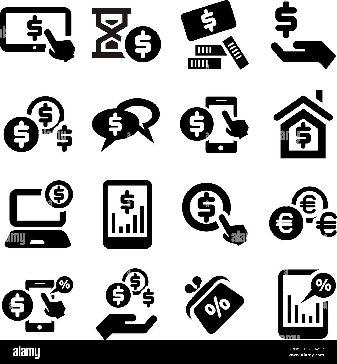 Elegant Business And Financial Icons Set Stock Vector Image & Art - Alamy