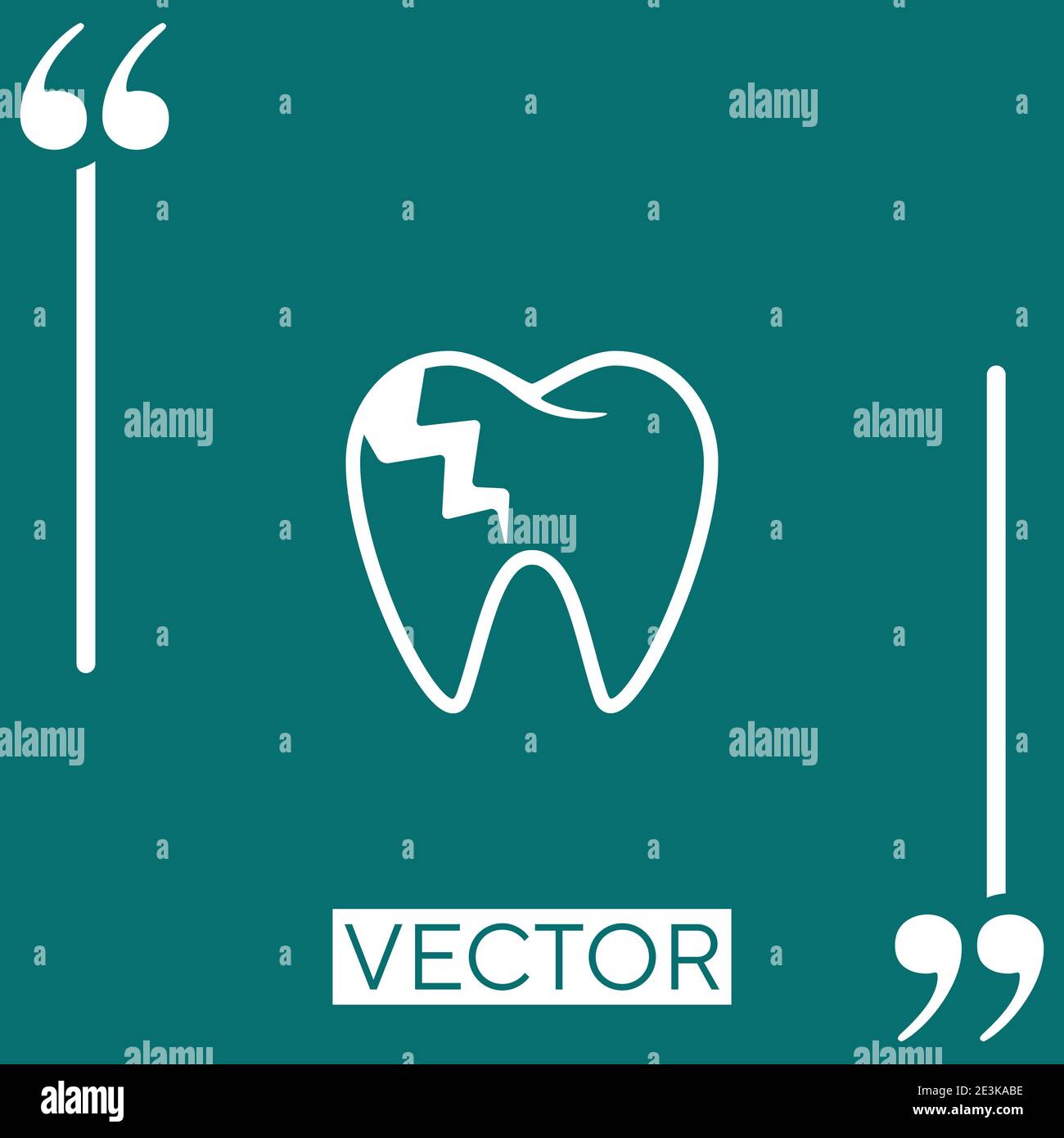 damaged tooth vector icon Linear icon. Editable stroke line Stock ...