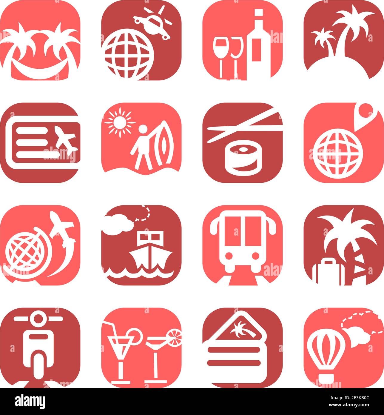 Color Travel Icons Set Created For Mobile, Web And Applications Stock ...