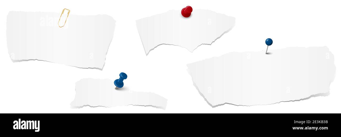 white colored scrap of paper with pin needle Stock Vector Image & Art ...