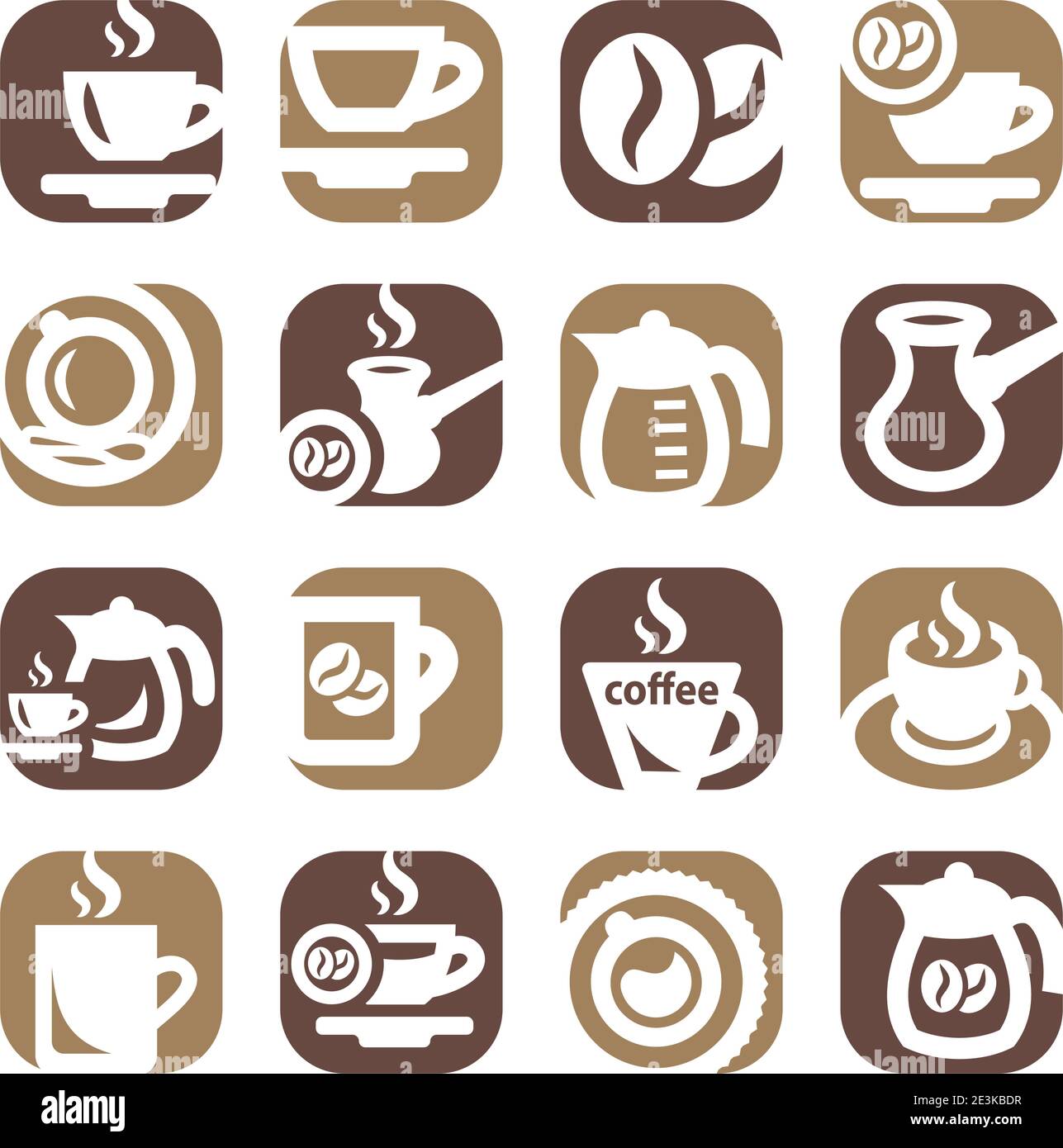 Color Coffee Icons Set Created For Mobile, Web And Applications Stock ...