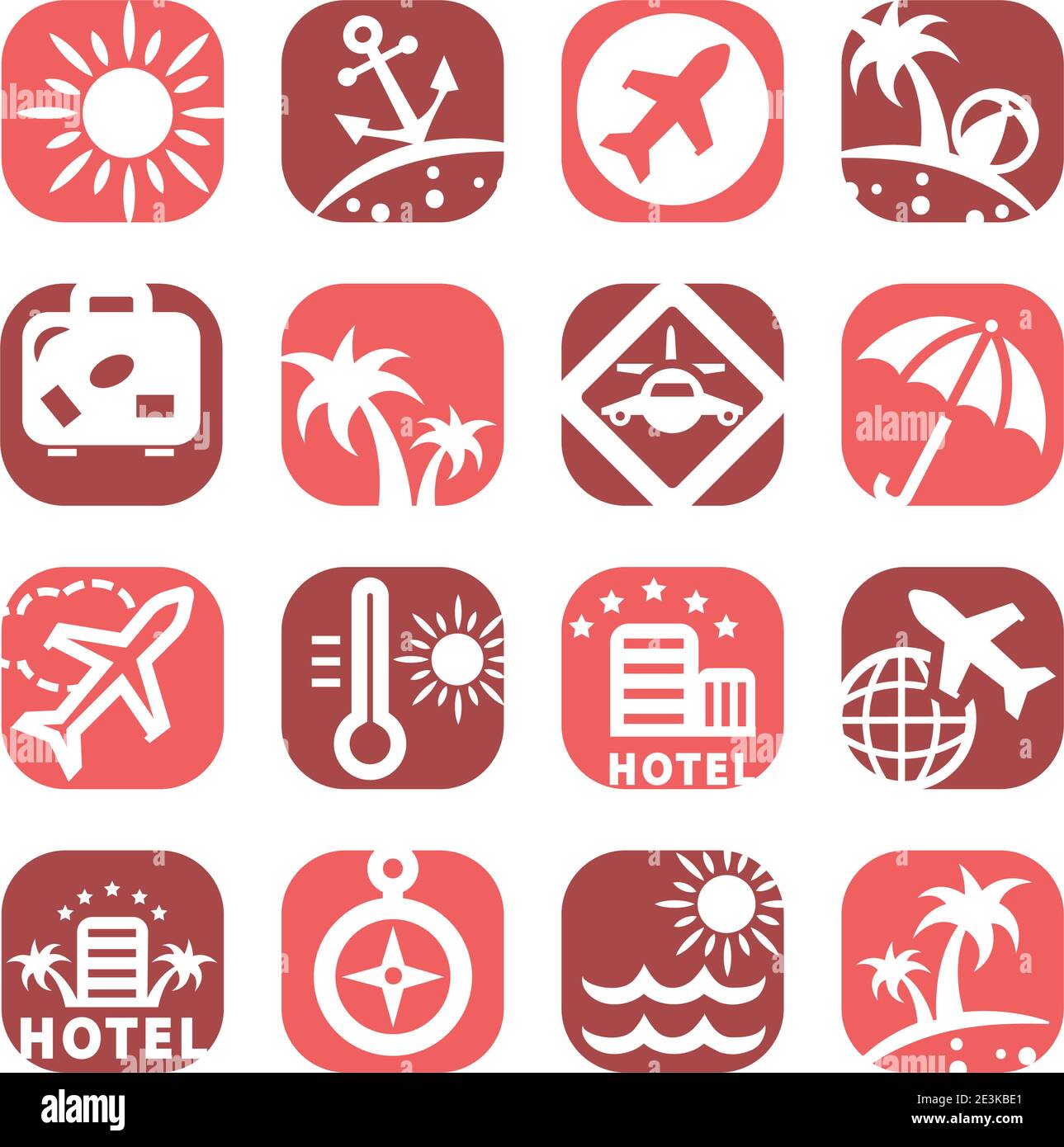 Color Travel Icons Set Created For Mobile, Web And Applications Stock ...