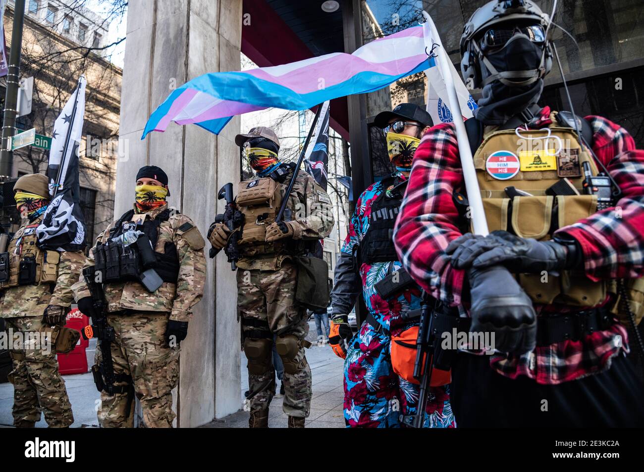 Richmond, Virginia, USA. 18th Jan, 2021. Members of the "boogaloo ...