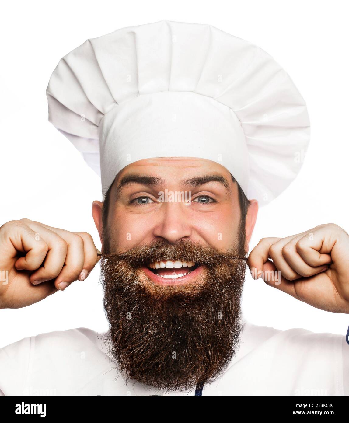 Funny chef with beard cook. Portrait of a happy chef cook. Cook hat ...