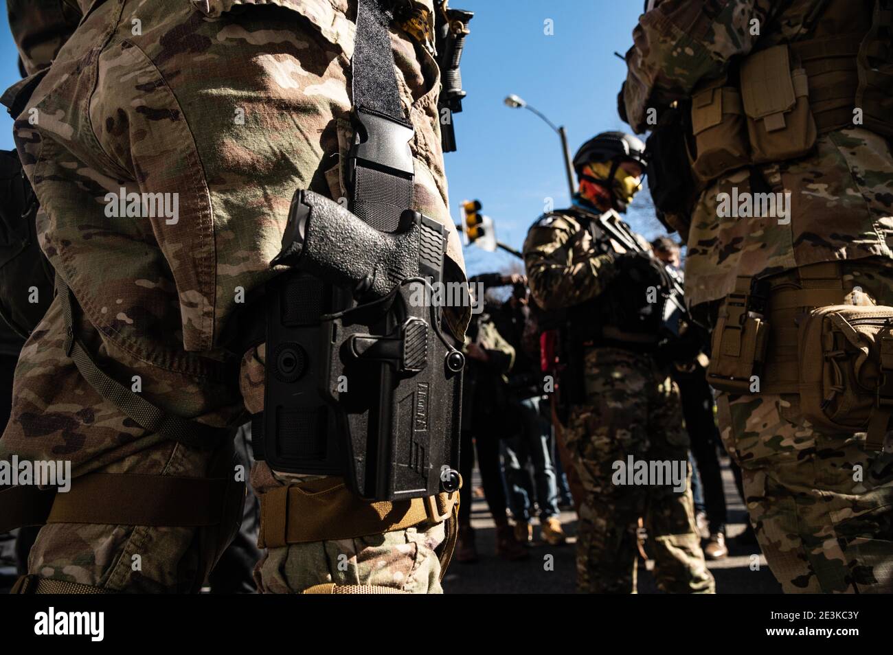 Richmond, Virginia, USA. 18th Jan, 2021. Members of the "boogaloo ...