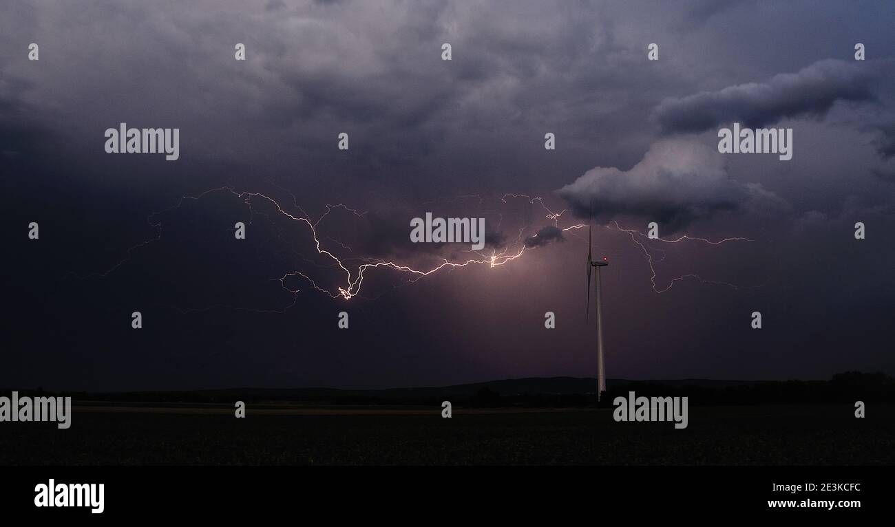Lightning Storm Wind Turbine High Resolution Stock Photography and ...