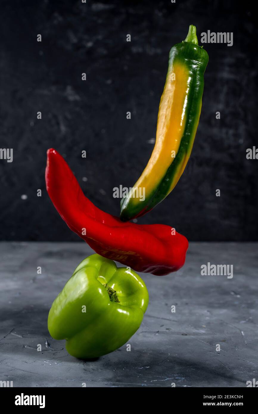 Bell peppers gray background bell pepper hi-res stock photography and ...