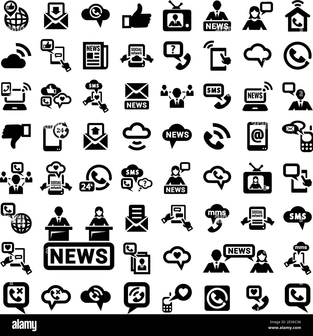 big communication icons set Stock Vector Image & Art - Alamy