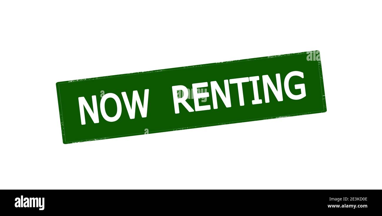 Rubber stamp with text now renting inside, vector illustration Stock ...