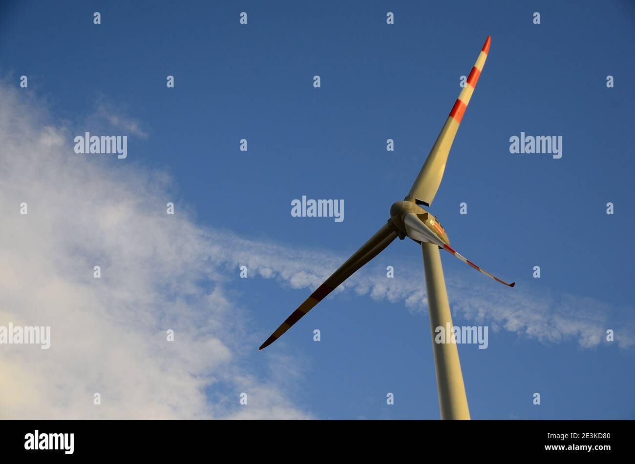 high windmill and beautiful blue sky in summer Stock Photo - Alamy