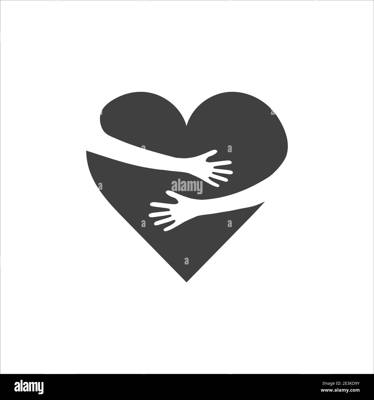 vector image of heart with hugs hands on white background. EPS10 Stock ...