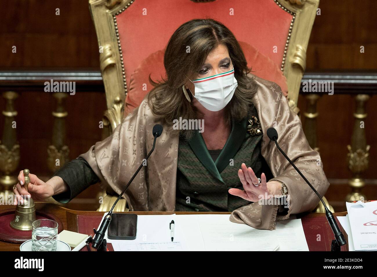 Rome, Italy. 19th Jan, 2021. Senate the Prime Minister in the classroom ...