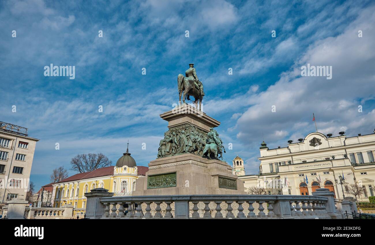 Statue of Tsar Alexander II in center of capital city of Bulgaria ...