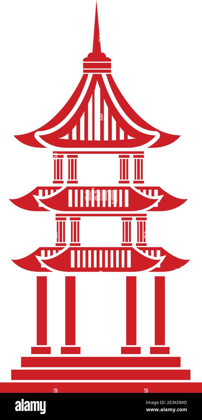 chinese red castle building icon vector illustration design Stock ...