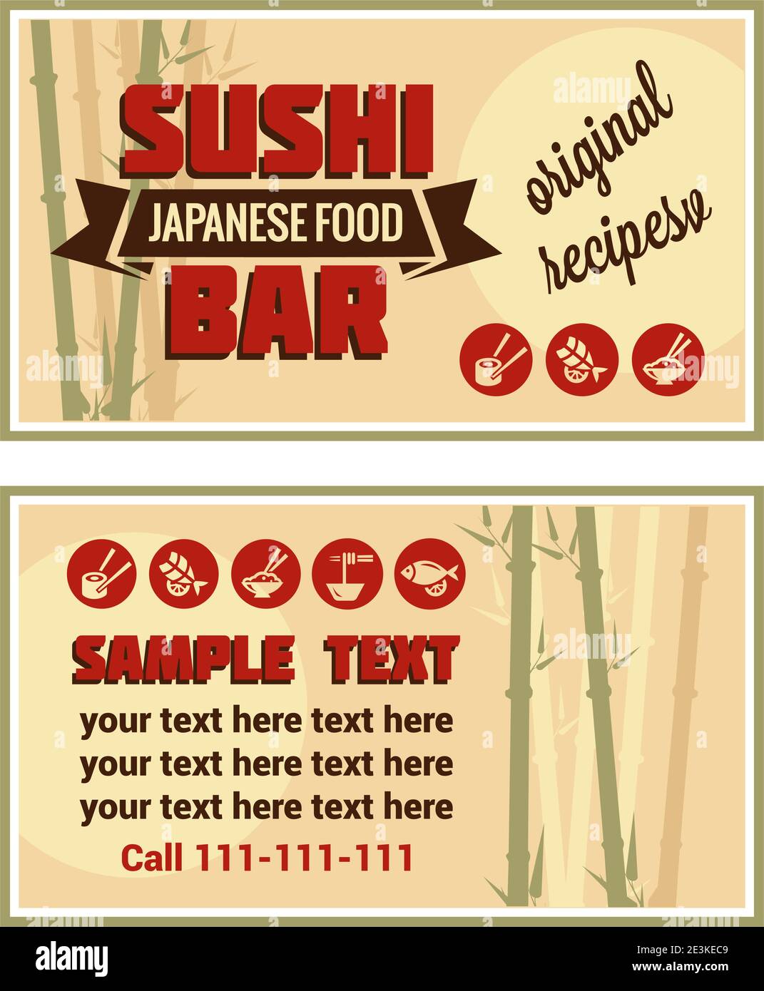 Japanese Food Menu Vintage Card Restaurant High Resolution Stock ...