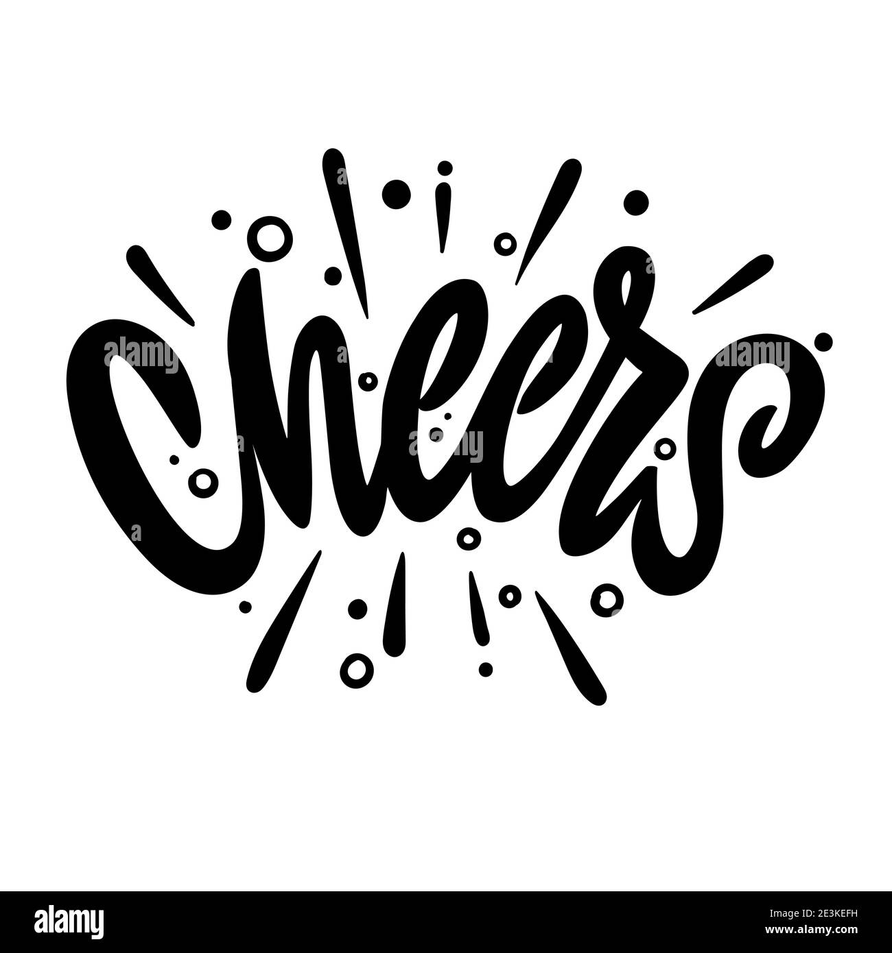 Cheers. Hand lettering text. Design template for greeting cards ...