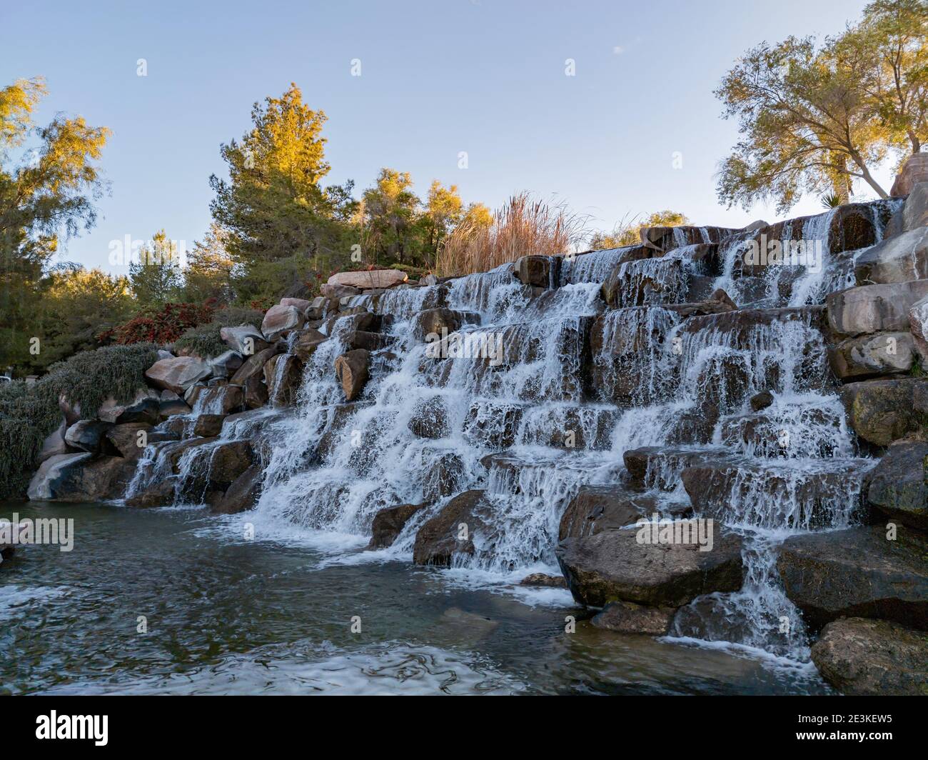Afternoon view of the beautiful scenery around Lake Las Vegas at Nevada ...