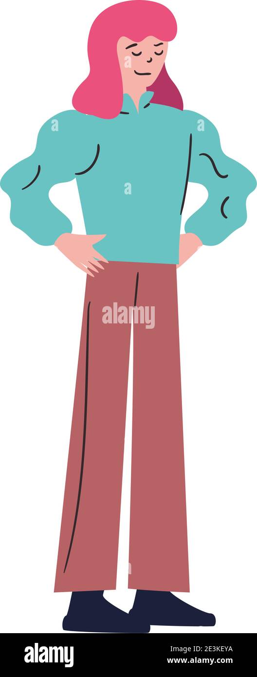 Girl power woman cartoon design of empowerment female feminism and ...