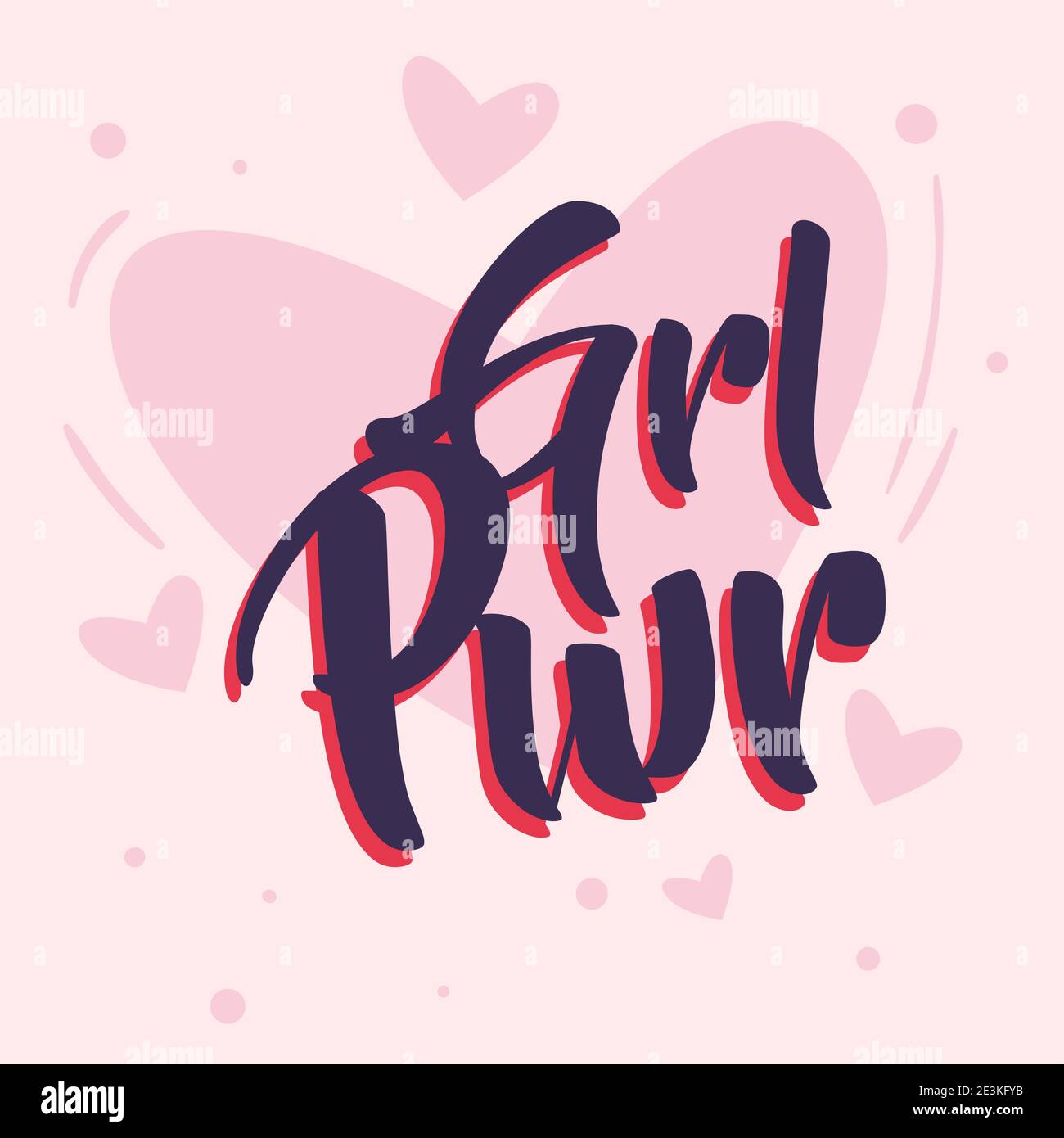 Girl power heart design of Woman empowerment female feminism and rights ...