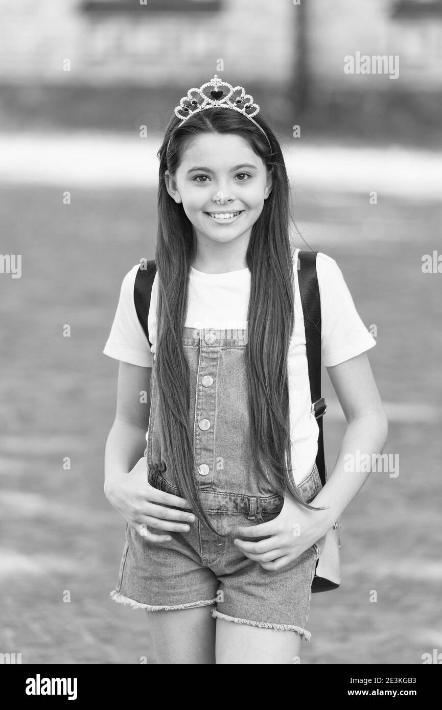 I am queen not your little princess. Happy princess smile outdoors ...