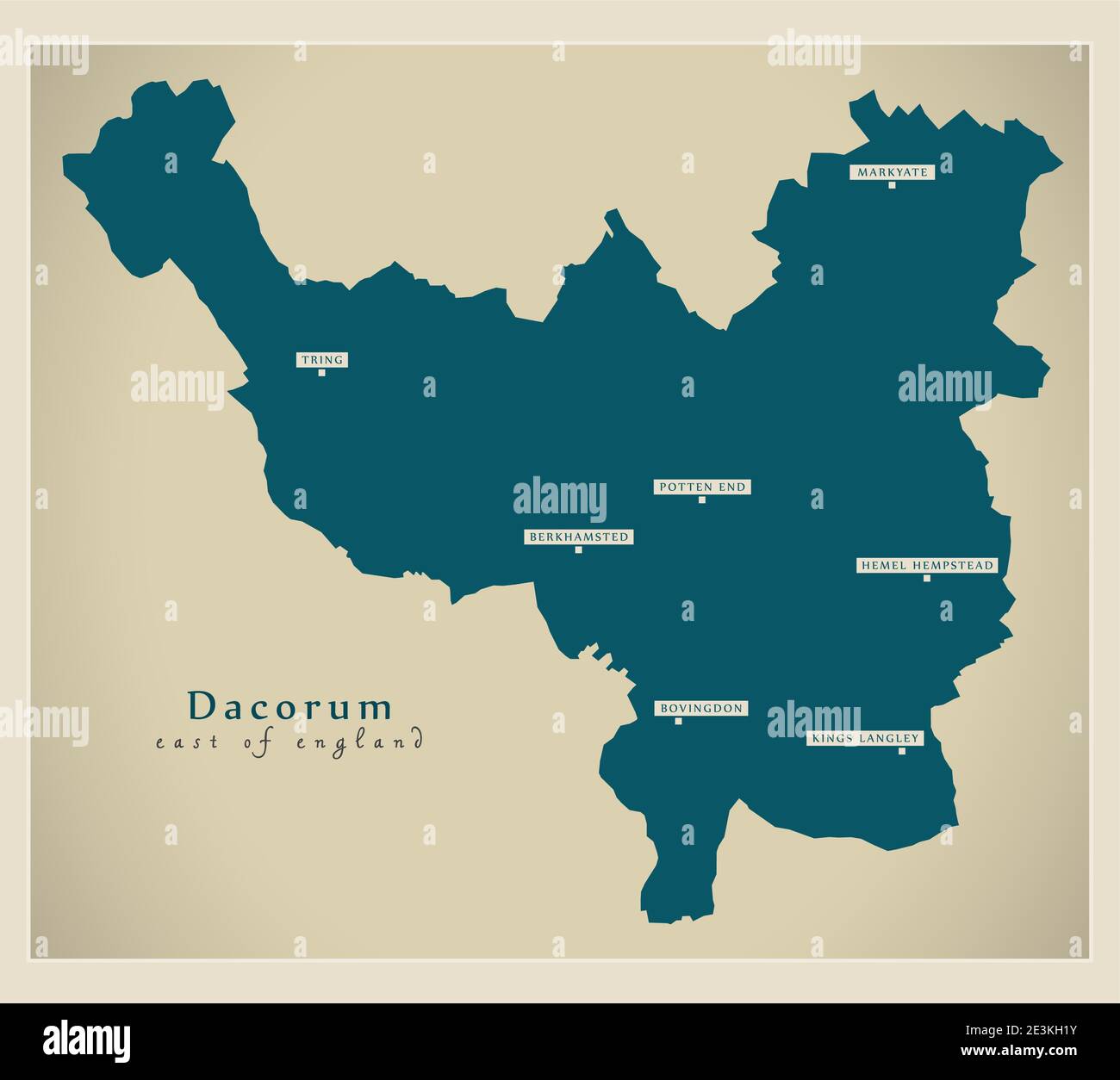 Dacorum district map - England UK Stock Vector Image & Art - Alamy