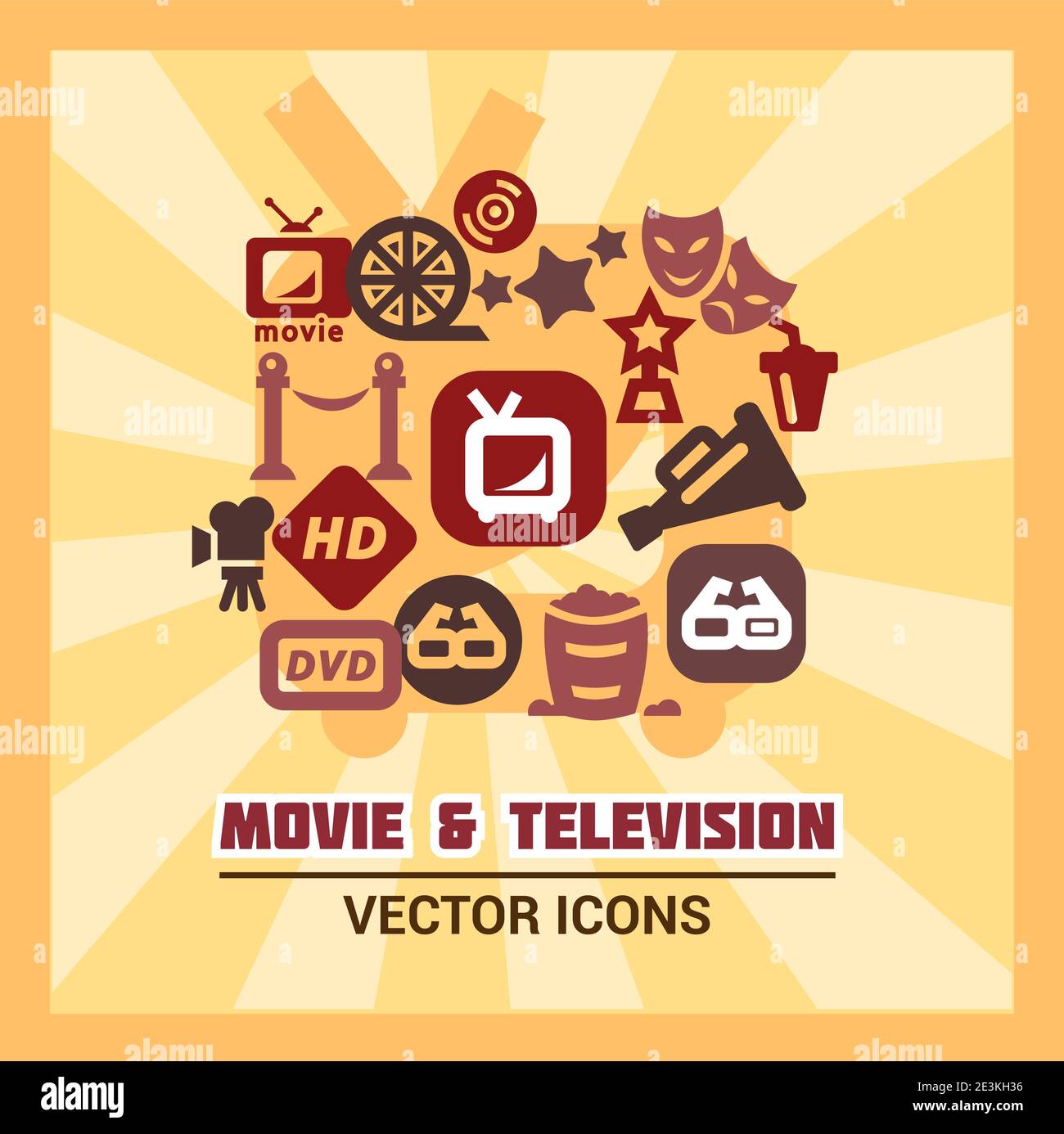 colorful cinema icons Stock Vector Image & Art - Alamy