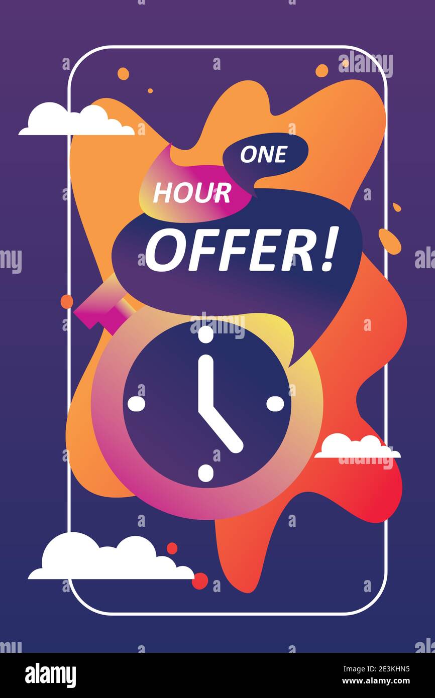 one hour offer in bubbles with chronometer design, sale offer shopping ...
