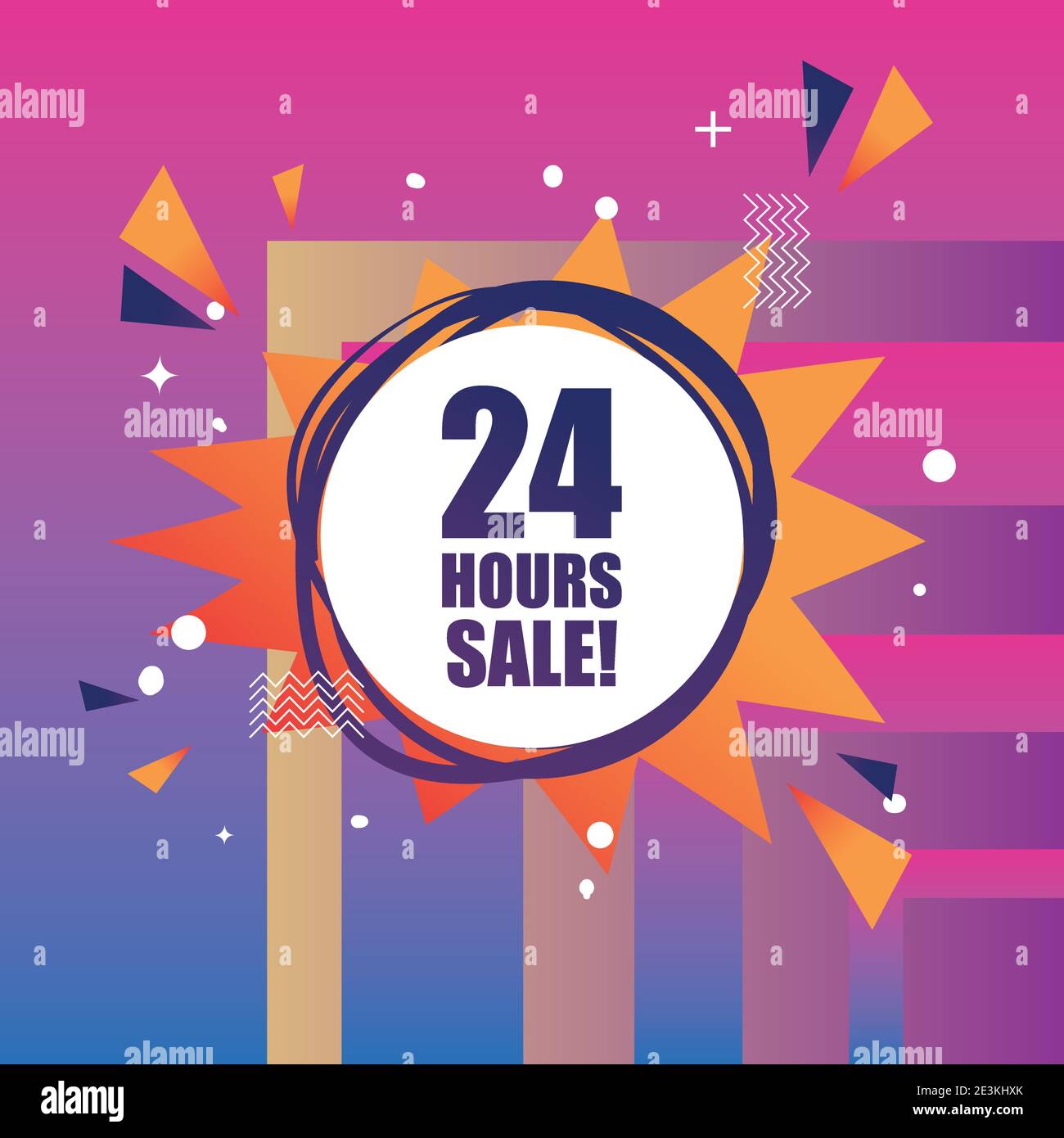 24 hours sale in circle design, sale offer shopping and discount theme ...