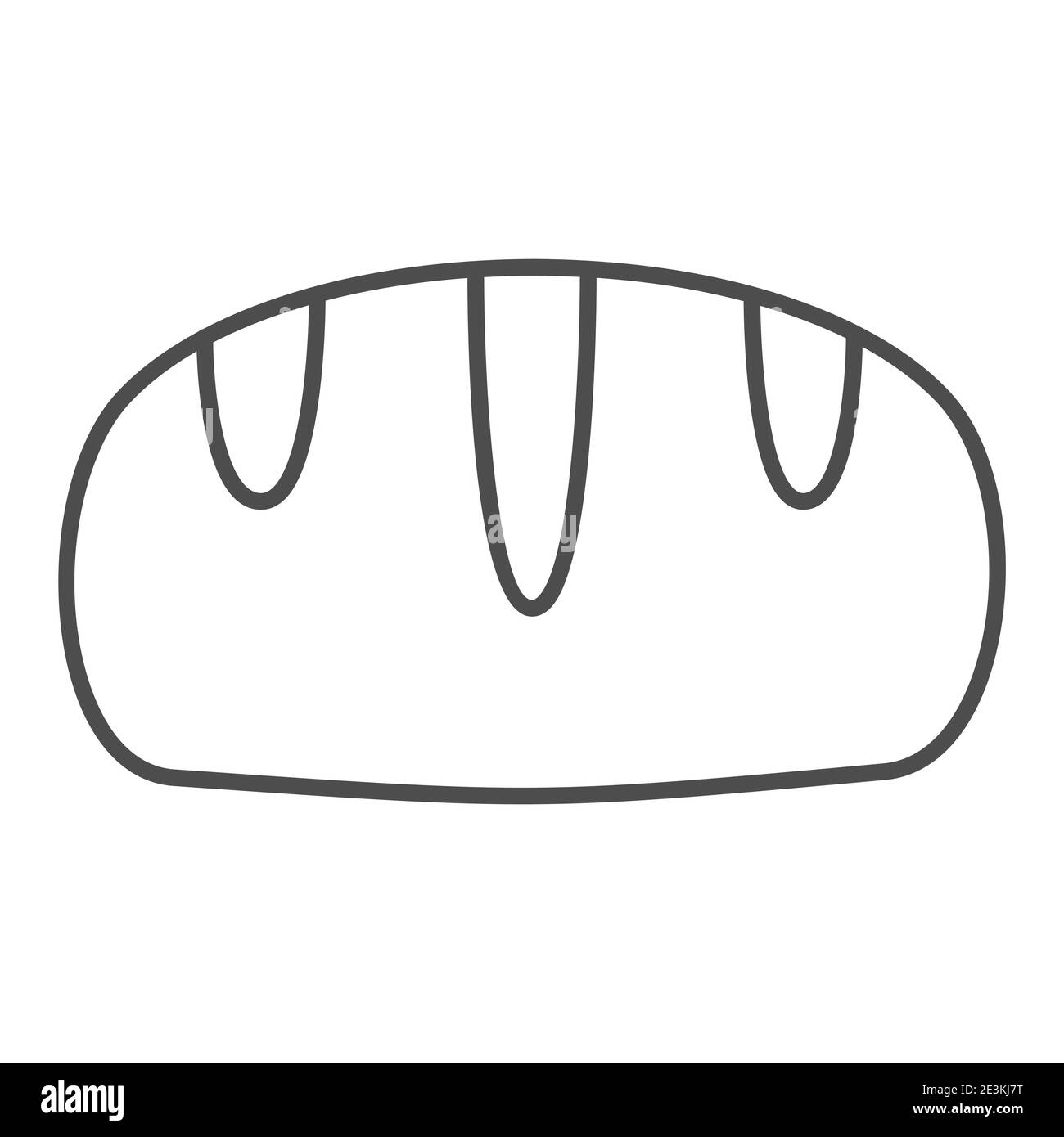 Bread thin line icon, bakery concept, loaf sign on white background ...