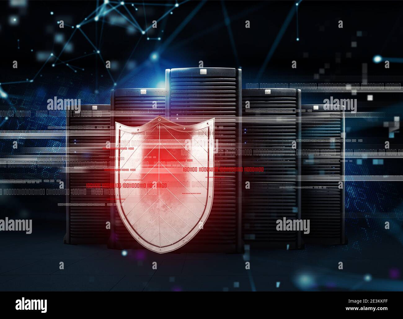 Concept of safety in a data center room with database server Stock ...