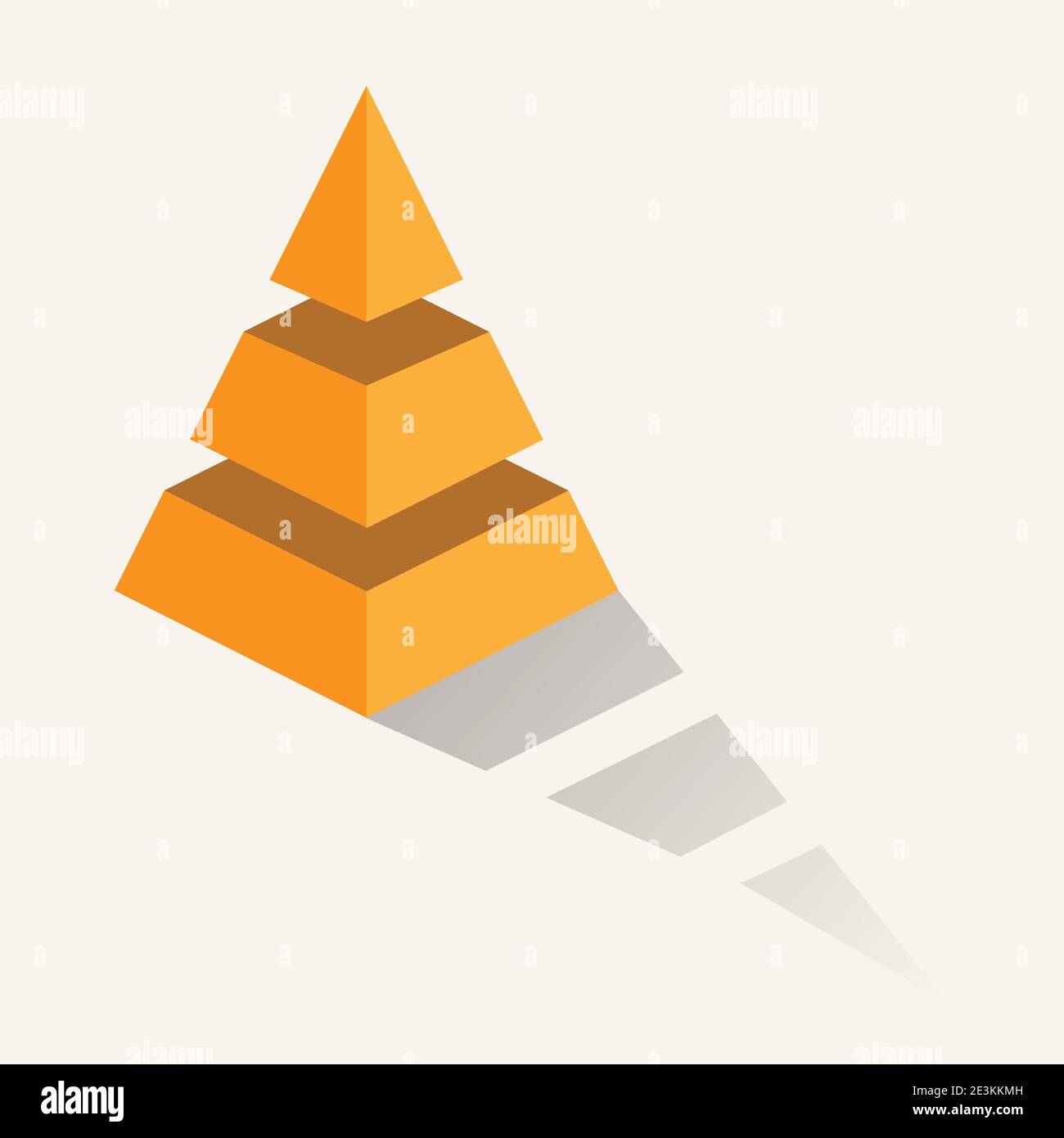 three-dimensional pyramid with a shadow. Infographic chart for ...