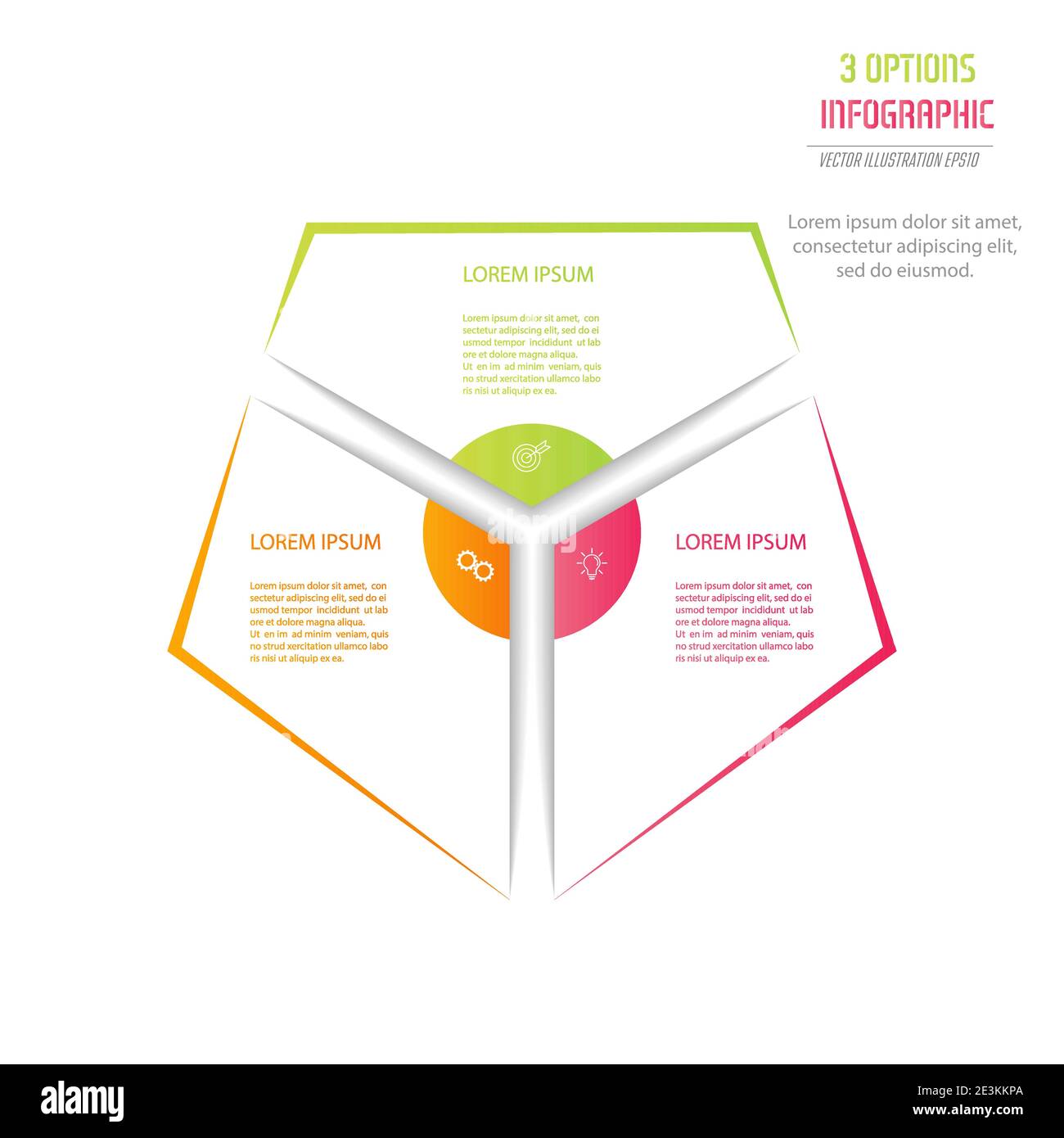 Three parts of a pentagon. Infographic diagram for presentation ...