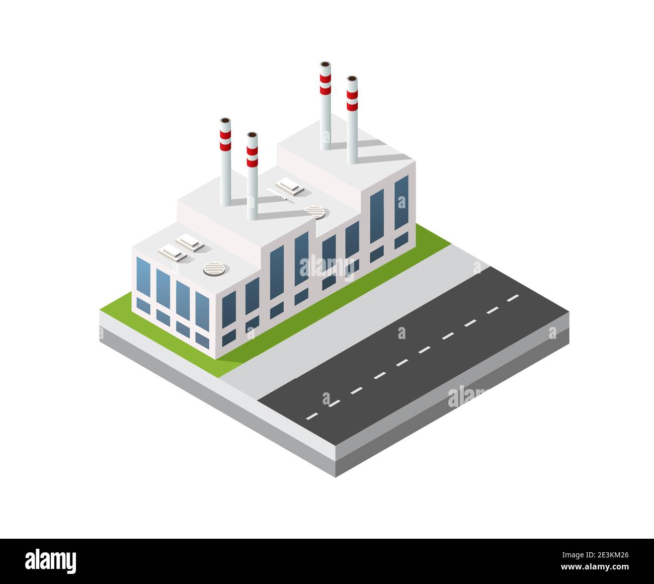 Isometric 3D city module industrial urban factory Stock Vector Image ...