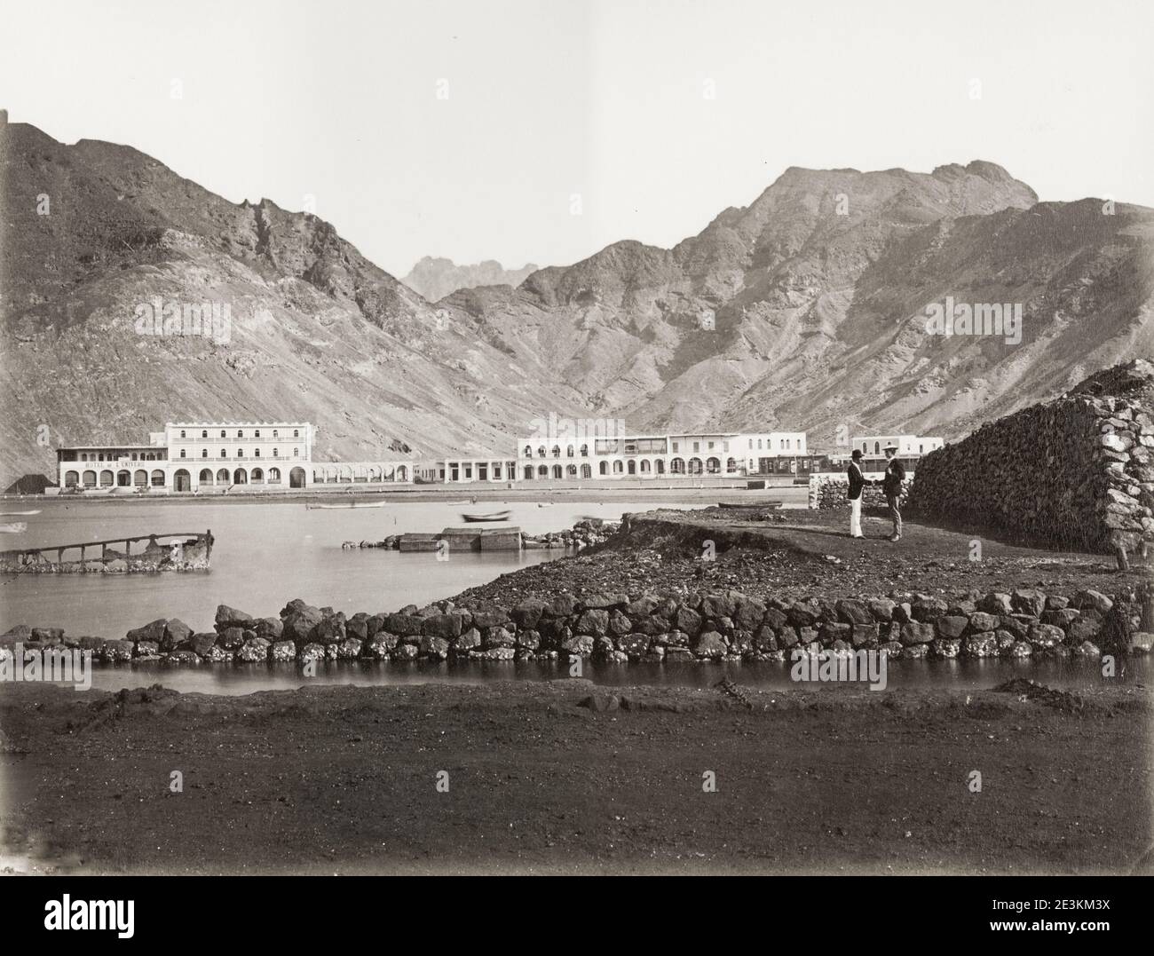 Vintage 19th century photograph: waterfront at Aden, Yemen Stock Photo ...