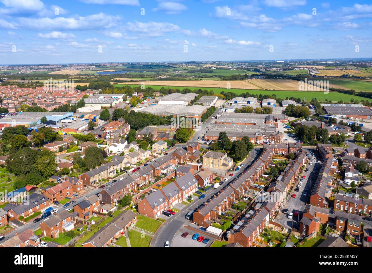 Aerial photo of the British town of Ossett, a market town within the ...
