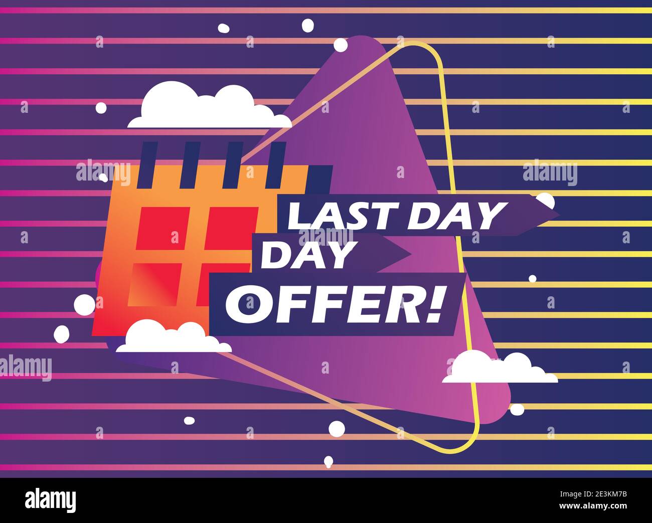 last day offer with calendar design, sale offer shopping and discount ...