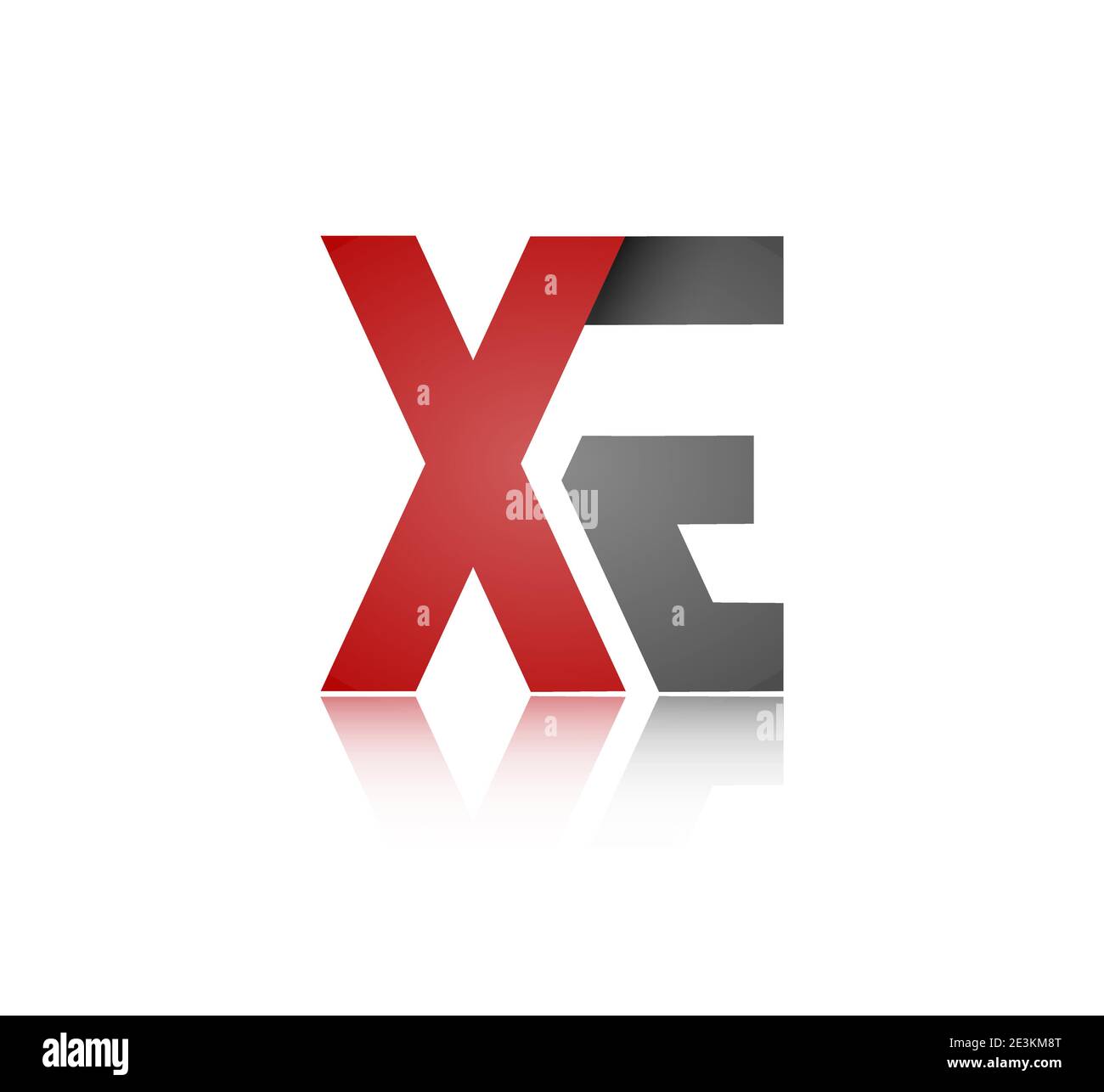 Stylized lowercase letters X and E with reflection, connected by a ...