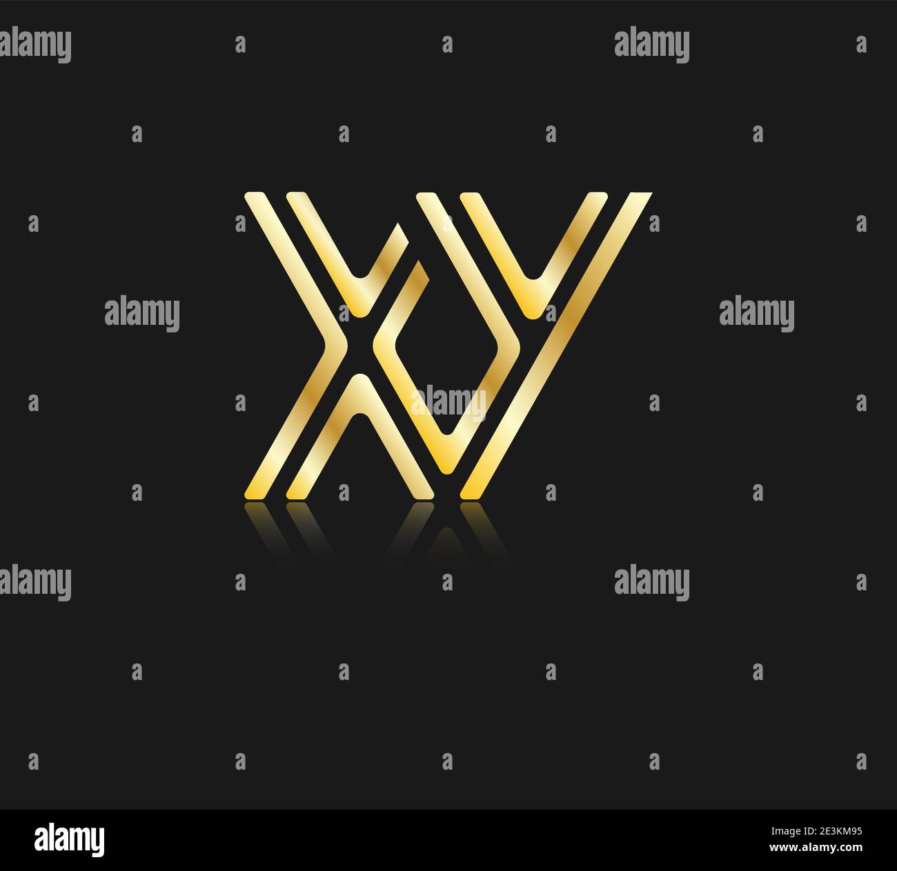 Stylized lowercase letters X and Y with reflection, connected by a ...