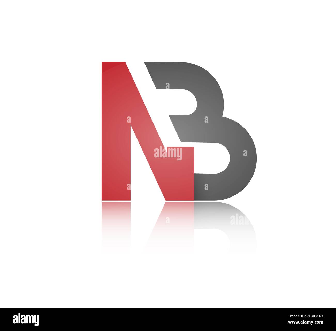 Stylized lowercase letters N and B with reflection, connected by a ...
