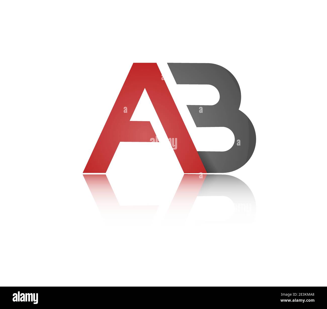 Stylized lowercase letters A and B with reflection, connected by a ...
