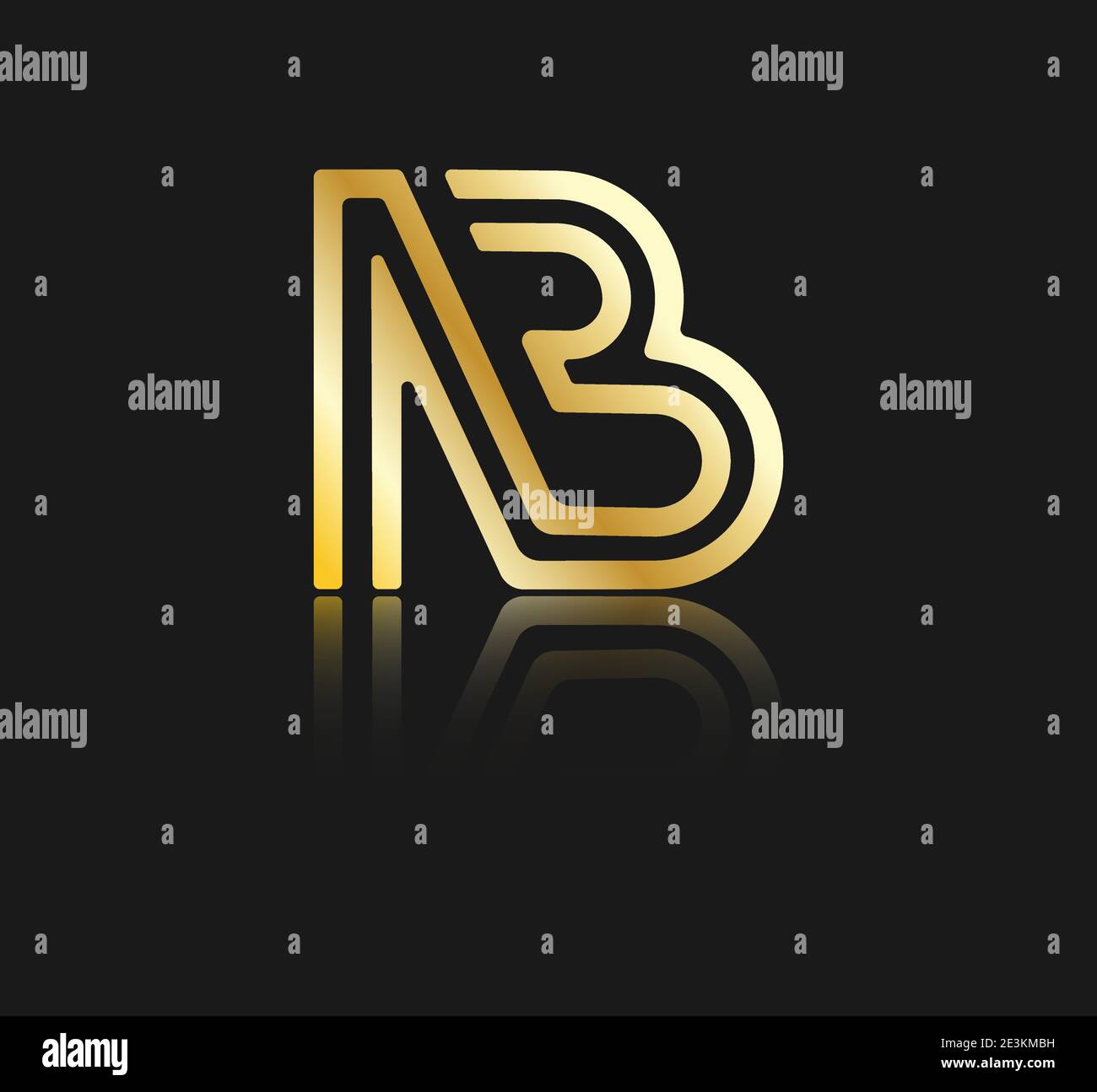 Stylized lowercase letters N and B with reflection, connected by a ...