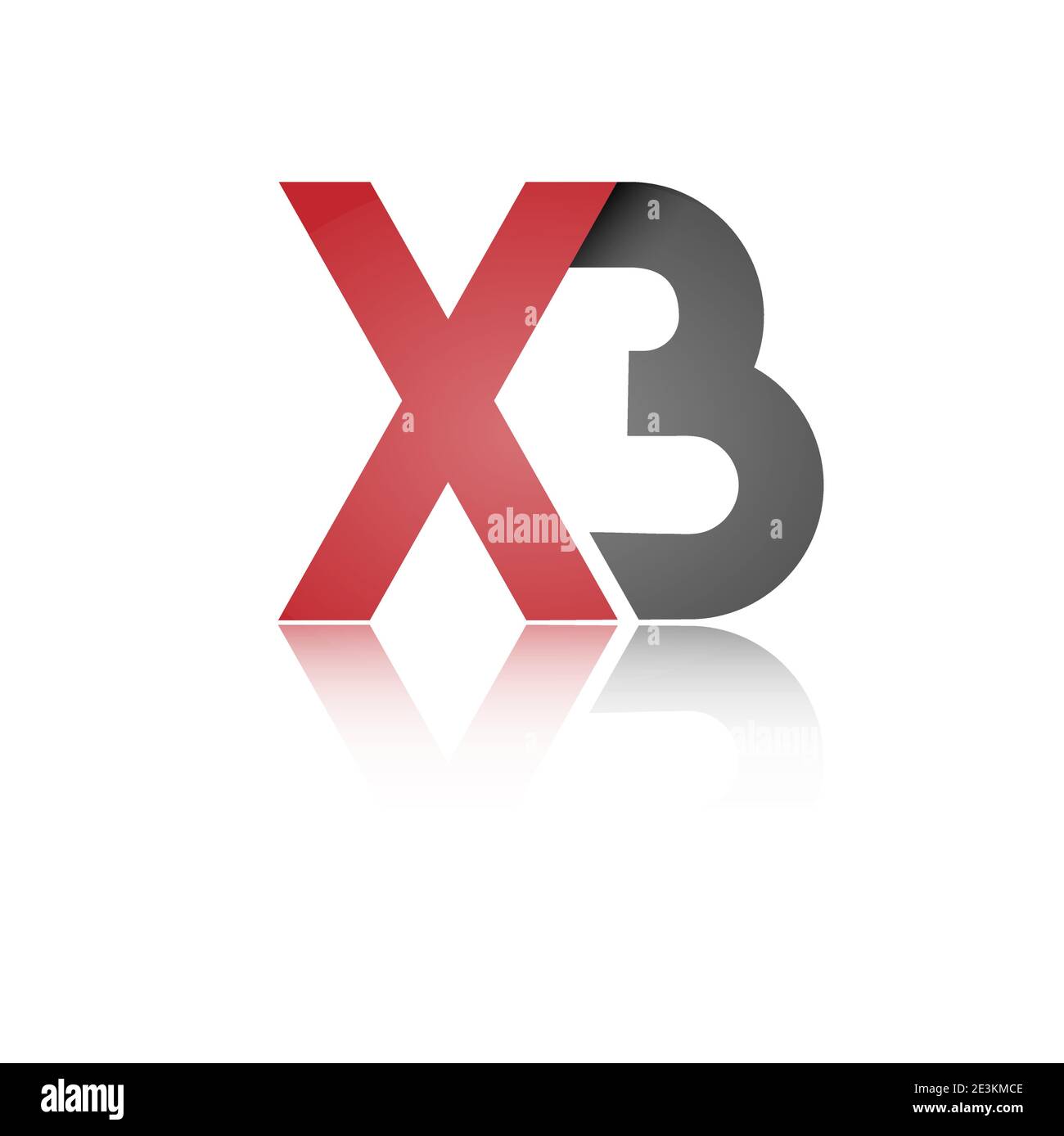 Stylized lowercase letters X and B with reflection, connected by a ...