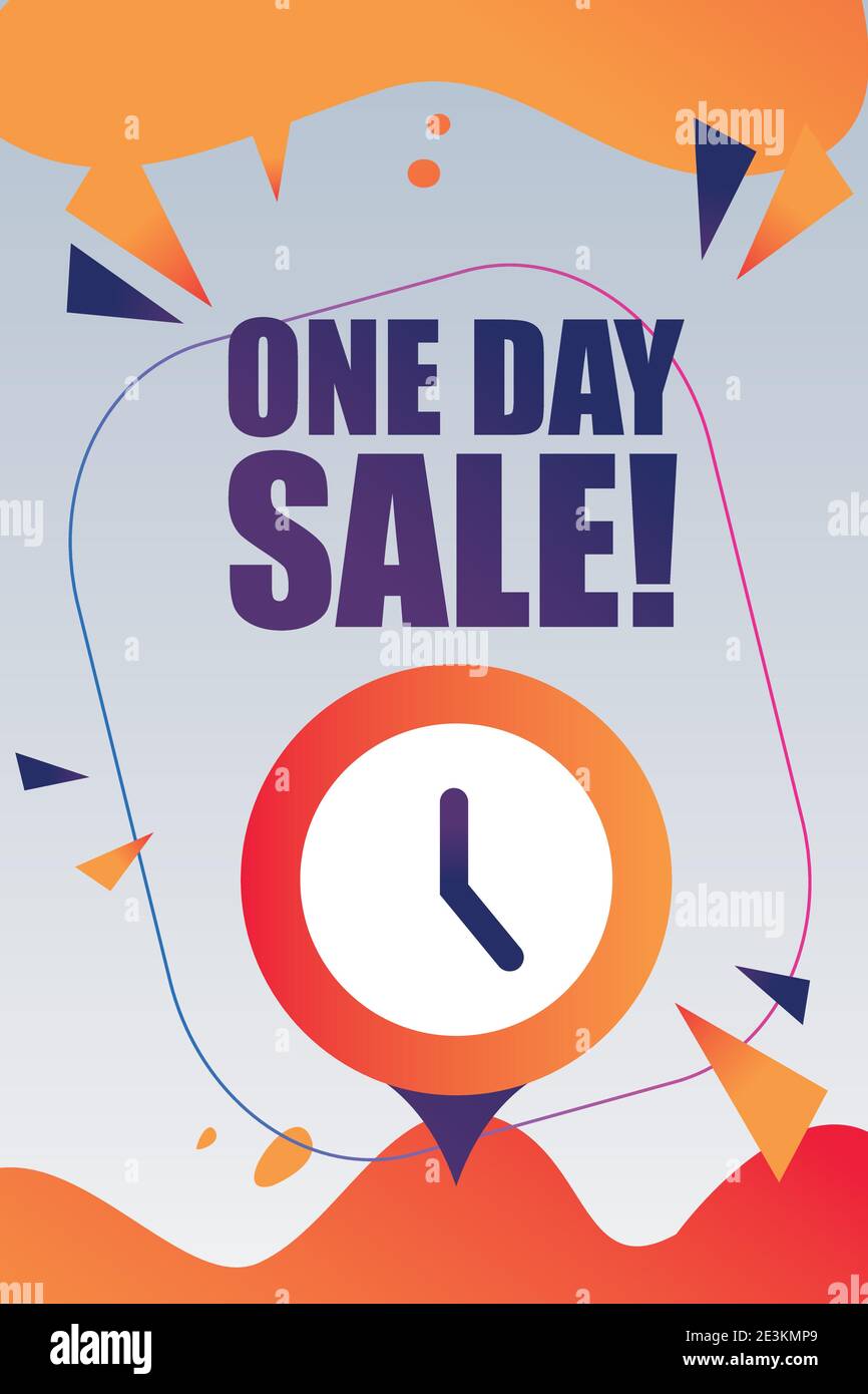 one day sale with clock design, sale offer shopping and discount theme ...