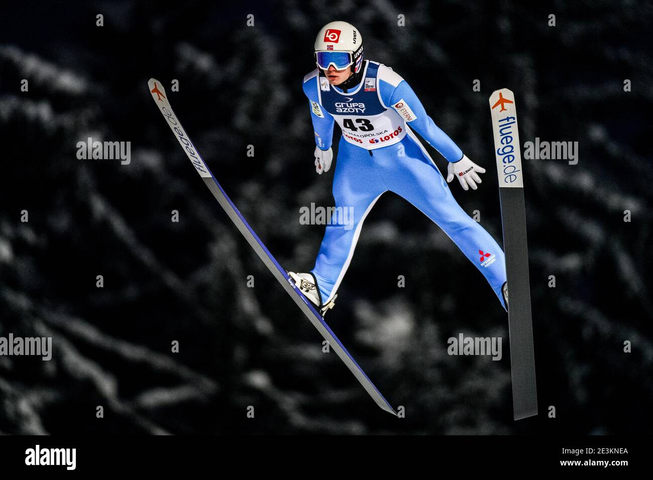 Marius Lindvik seen in action during the individual competition of the ...