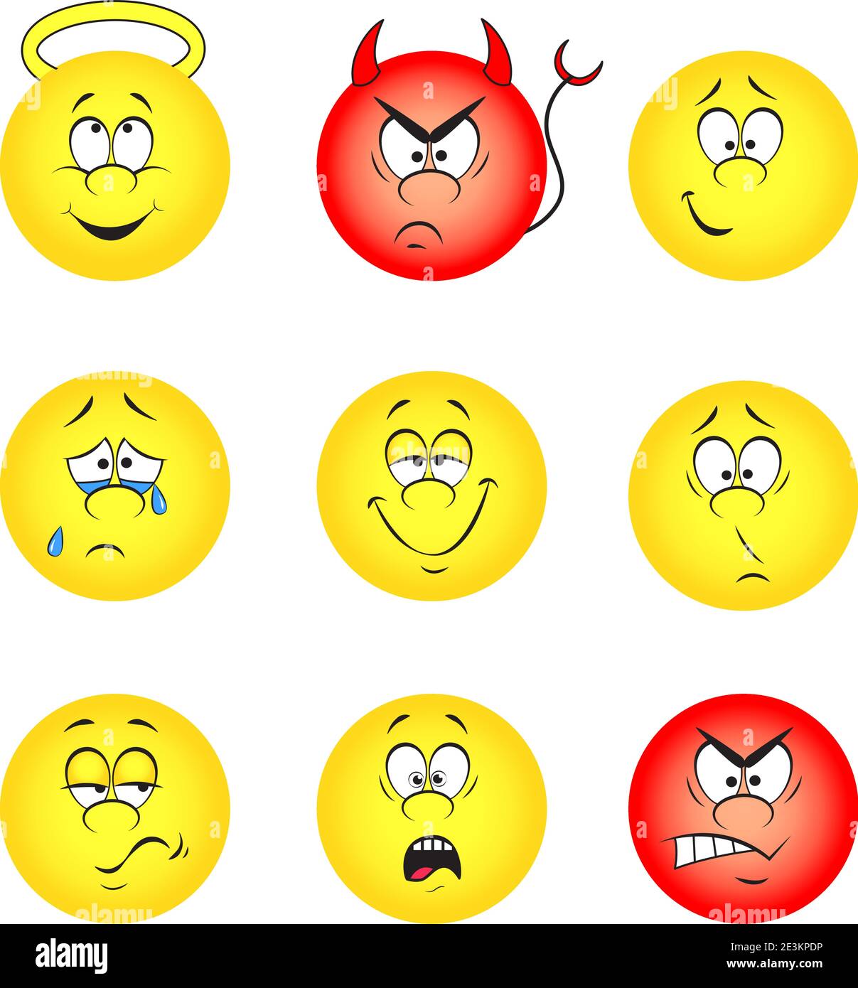 Vector illustration set of cool smile-balls. All elements are grouped ...